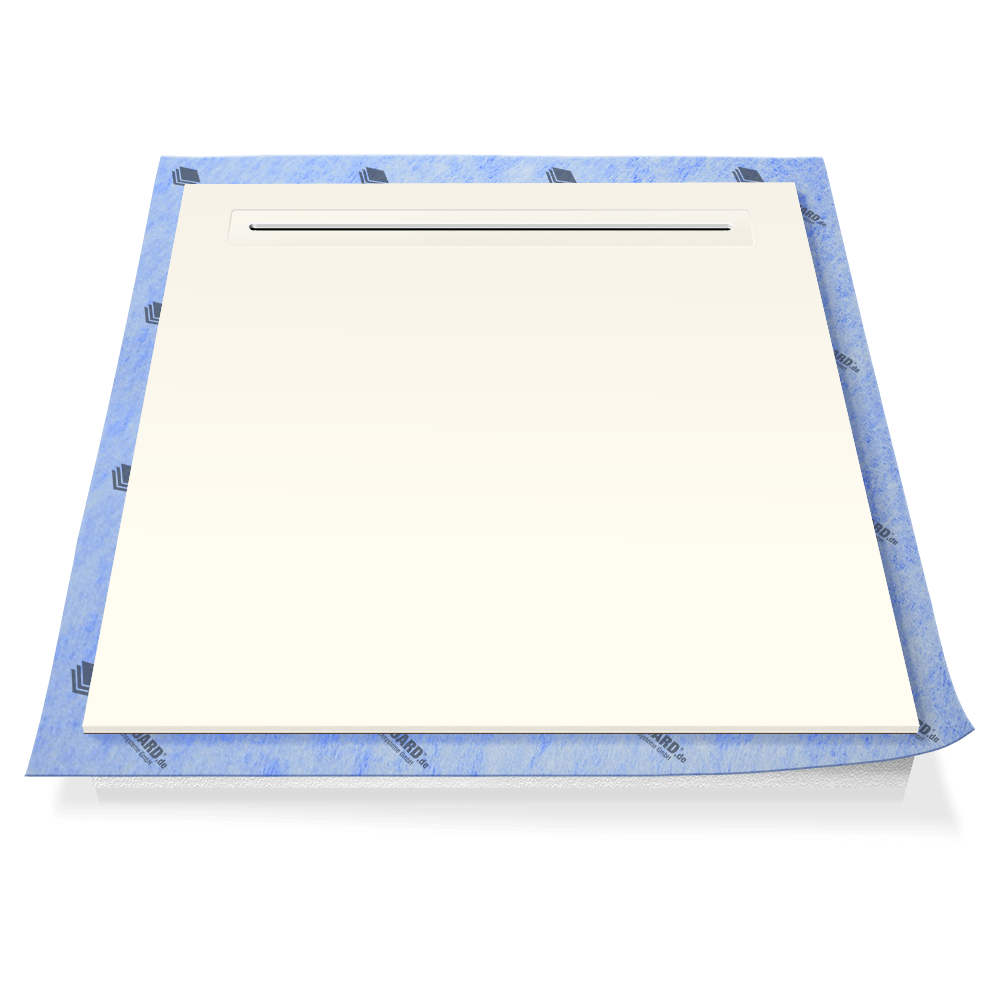 Shower tray with linear drain, solid surface | Saxoboard